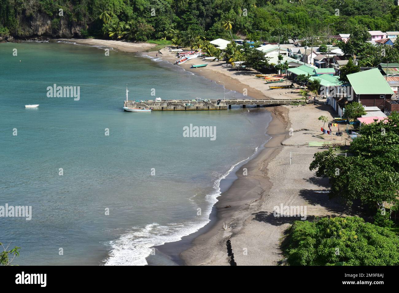 Coastline along the fishing village of Anse La Raye in St. Lucia Stock ...