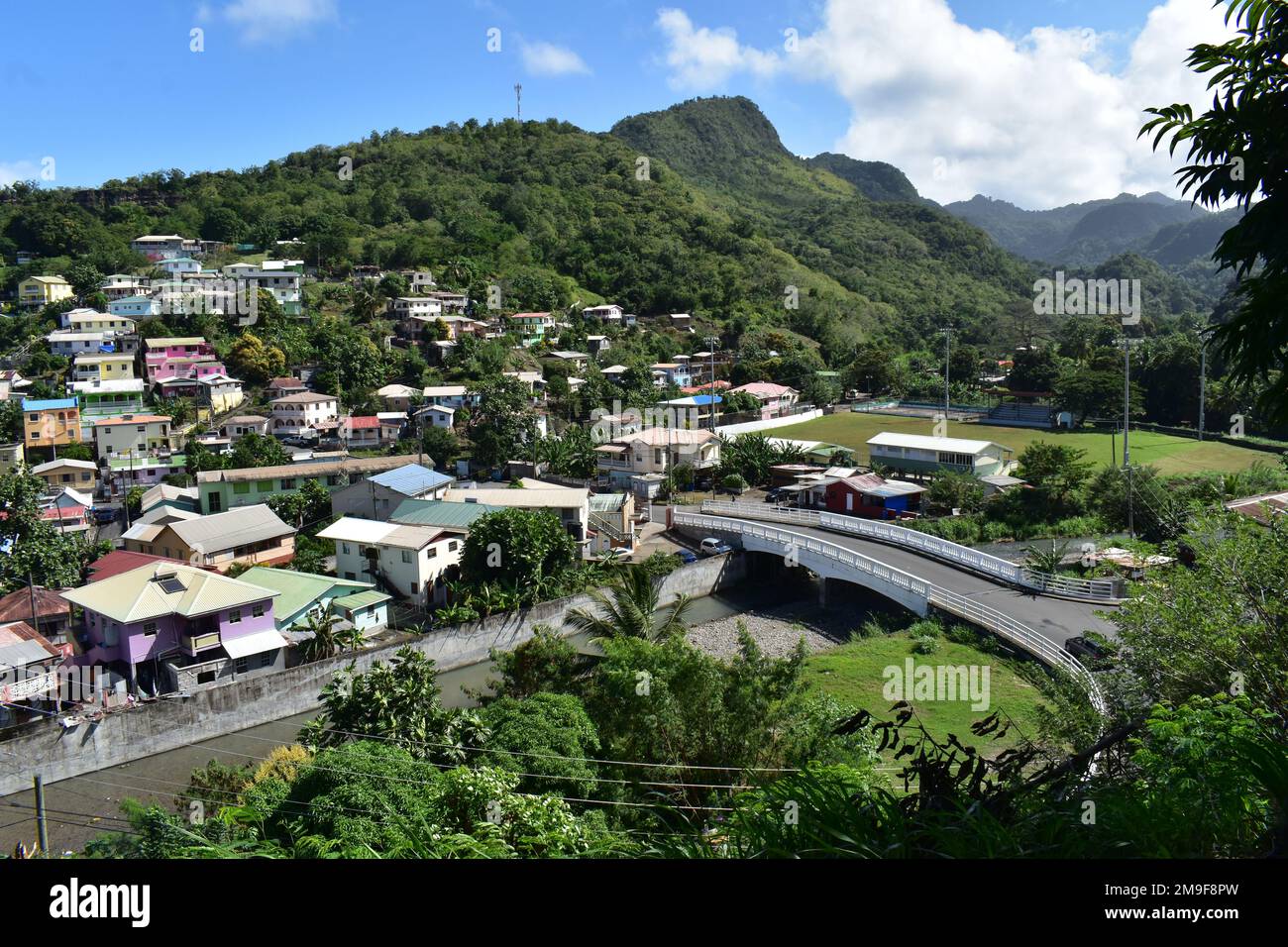 Canaries, St. Lucia- January 8, 2023- Buildings including houses ...