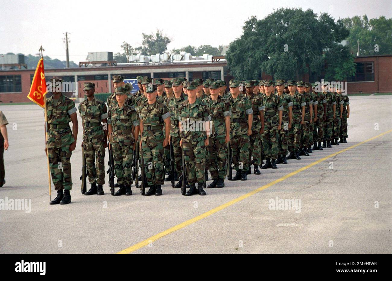 US Marines from Platoon 3064 stand at Attention awaiting command from ...