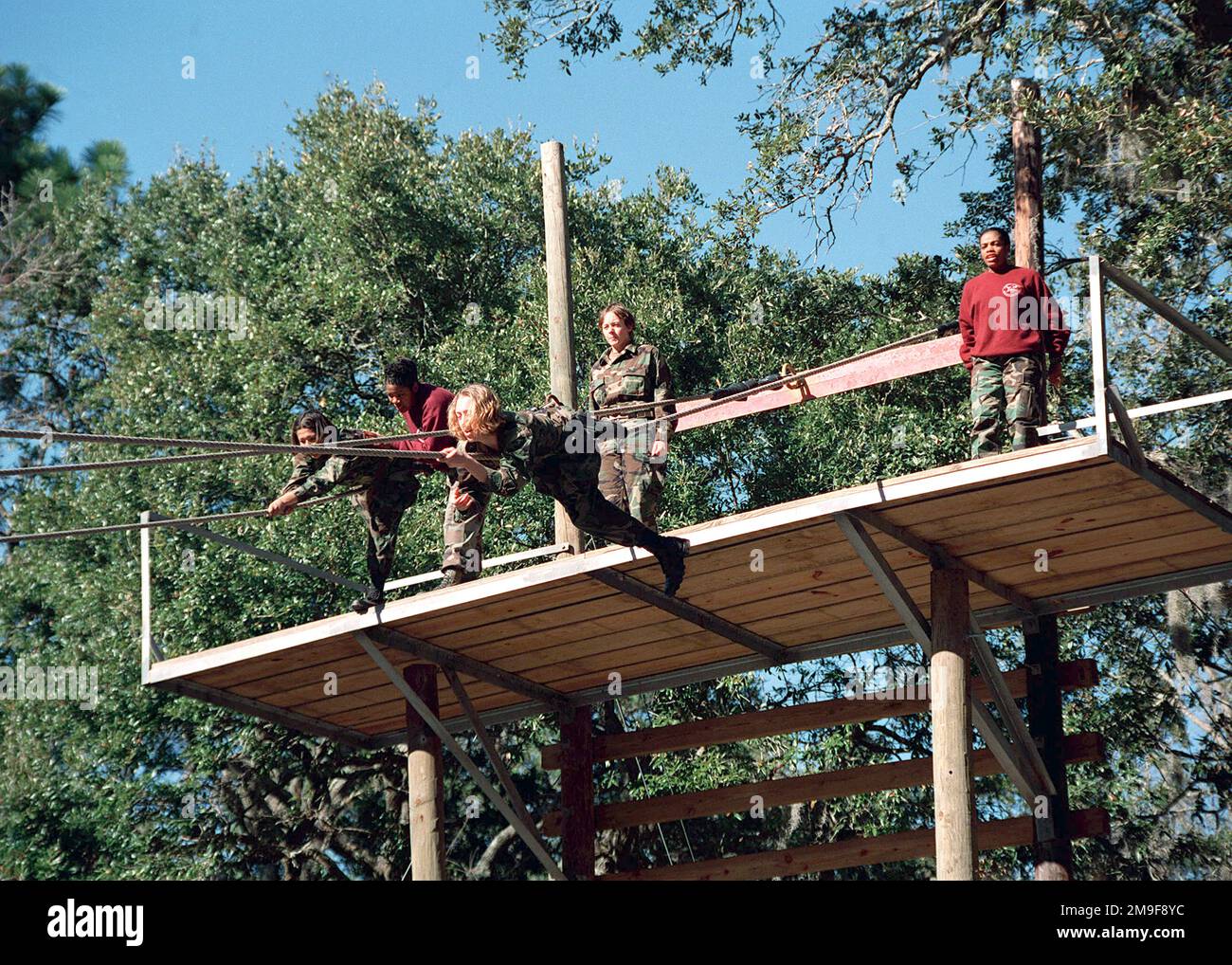 US Marine Corps female Recruits Jenkins (Left) and Hopper attempt the ...