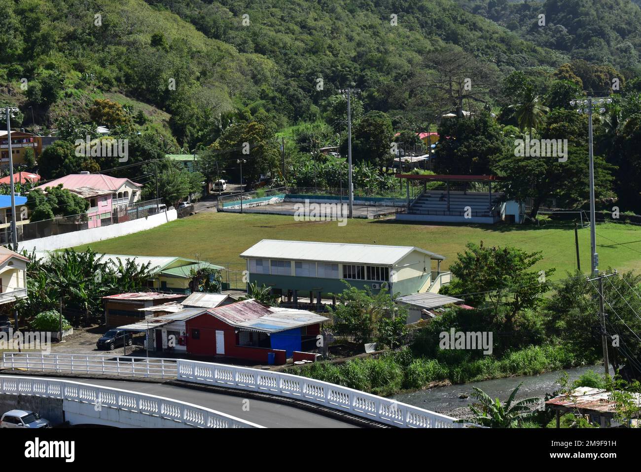 Canaries Playing Field, Canaries, Saint Lucia Stock Photo - Alamy