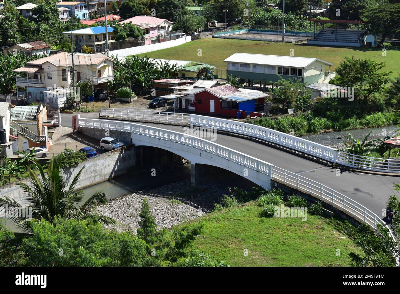 A bridge in the community of Canaries, St. Lucia Stock Photo - Alamy