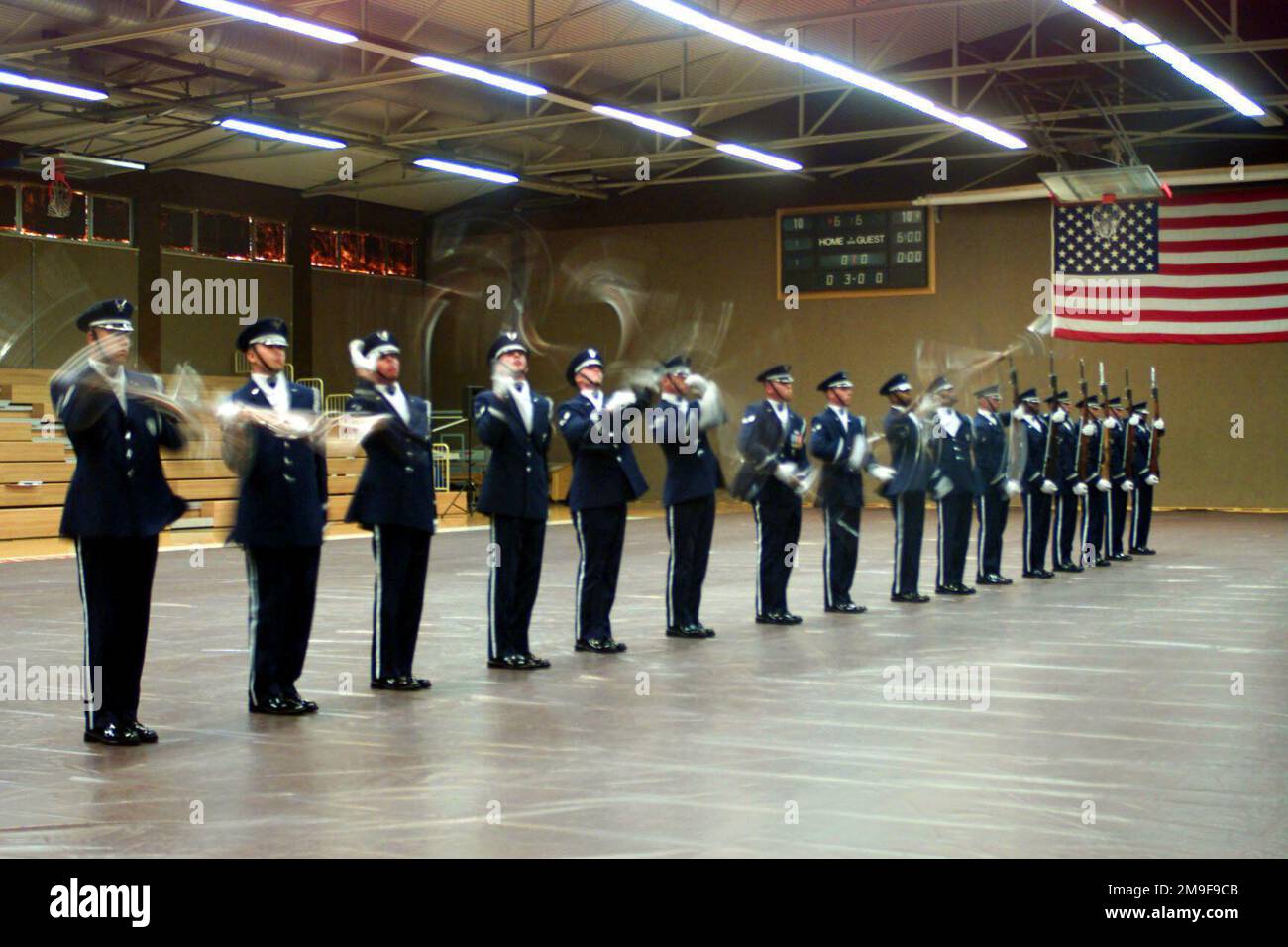 United States Air Force Honor Guard Drill Team demonstrates their ...