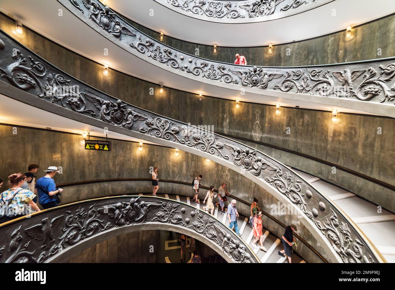 VATICAN CITY, ITALY - JULY 1, 2019: Bramante Staircase in Vatican ...