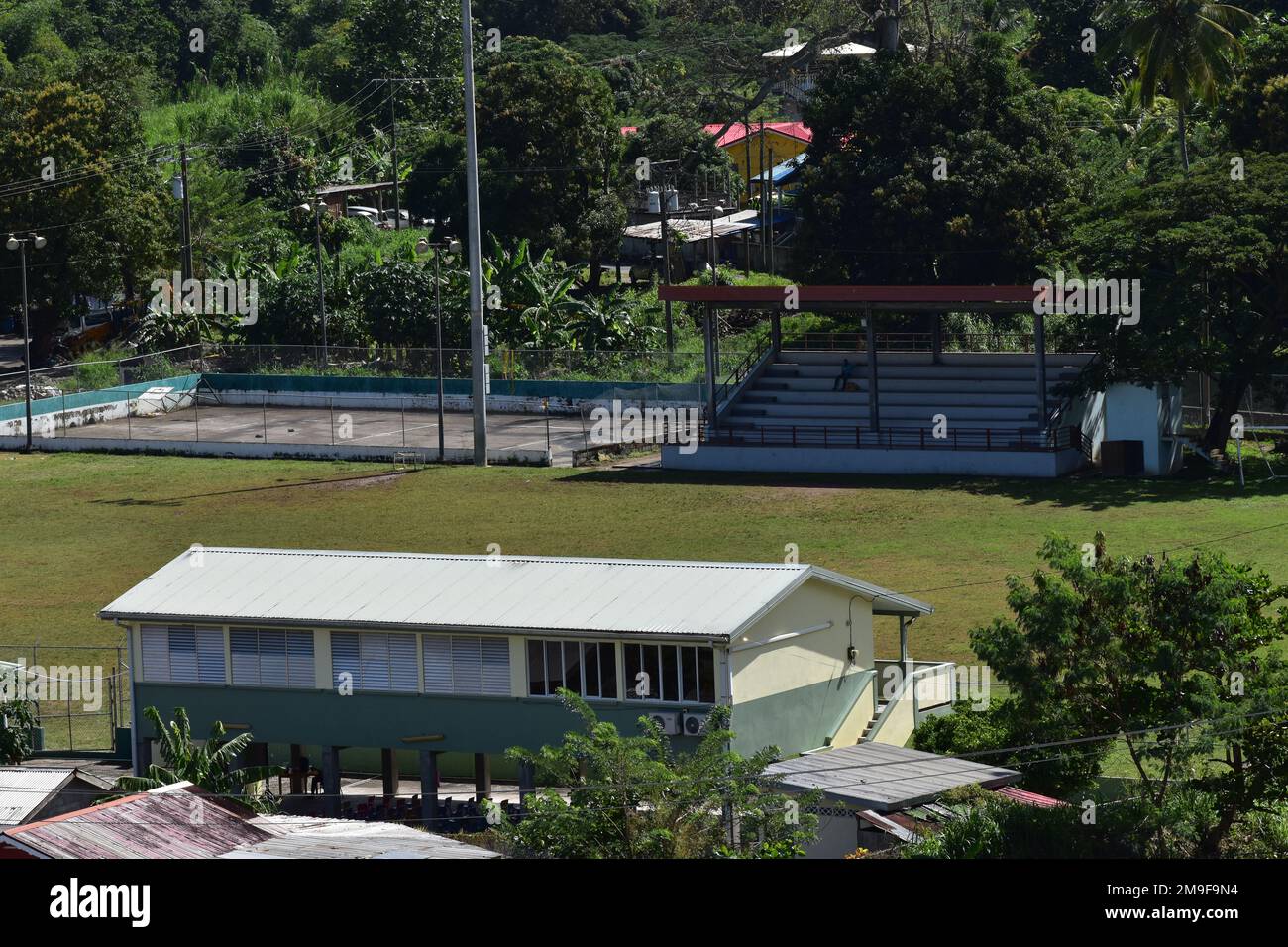 Canaries Playing Field, Canaries, Saint Lucia Stock Photo - Alamy