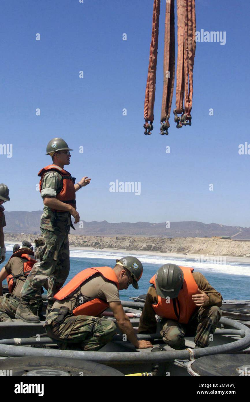US Navy (USN) Steelworkers (SW) from Amphibious Construction Battalion ...