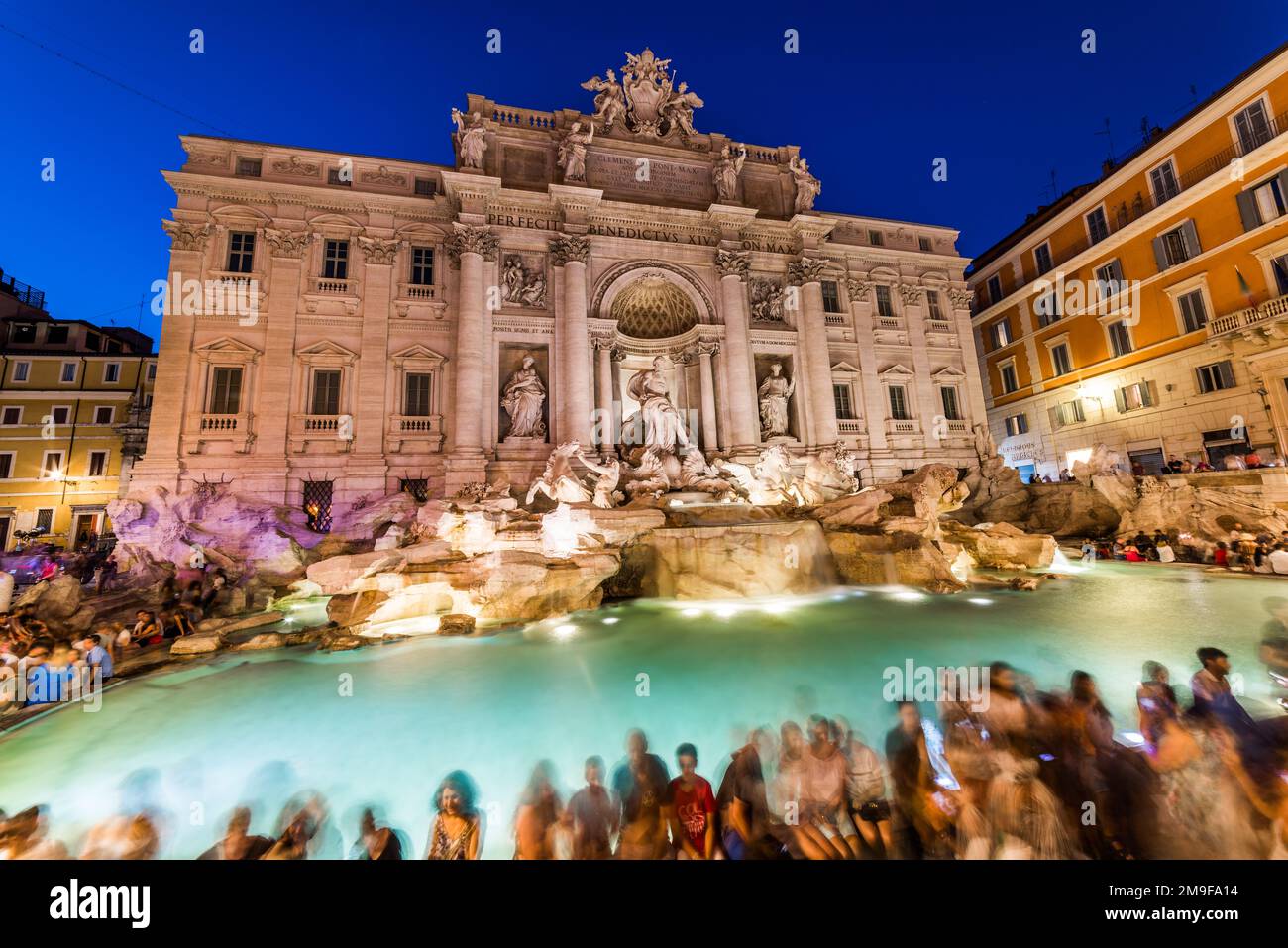ROME, ITALY - JUNE 30, 2019: Trevi Fountain (Fontana di Trevi) at night ...