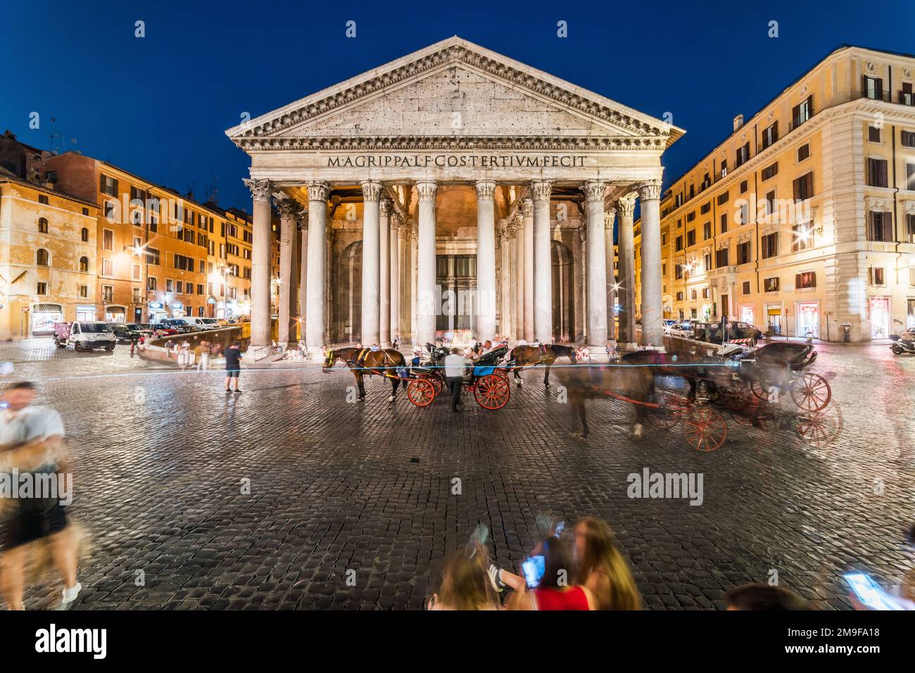 ROME, ITALY - JUNE 30, 2019: PANTHEON (Ancient Roman Temple) night view ...