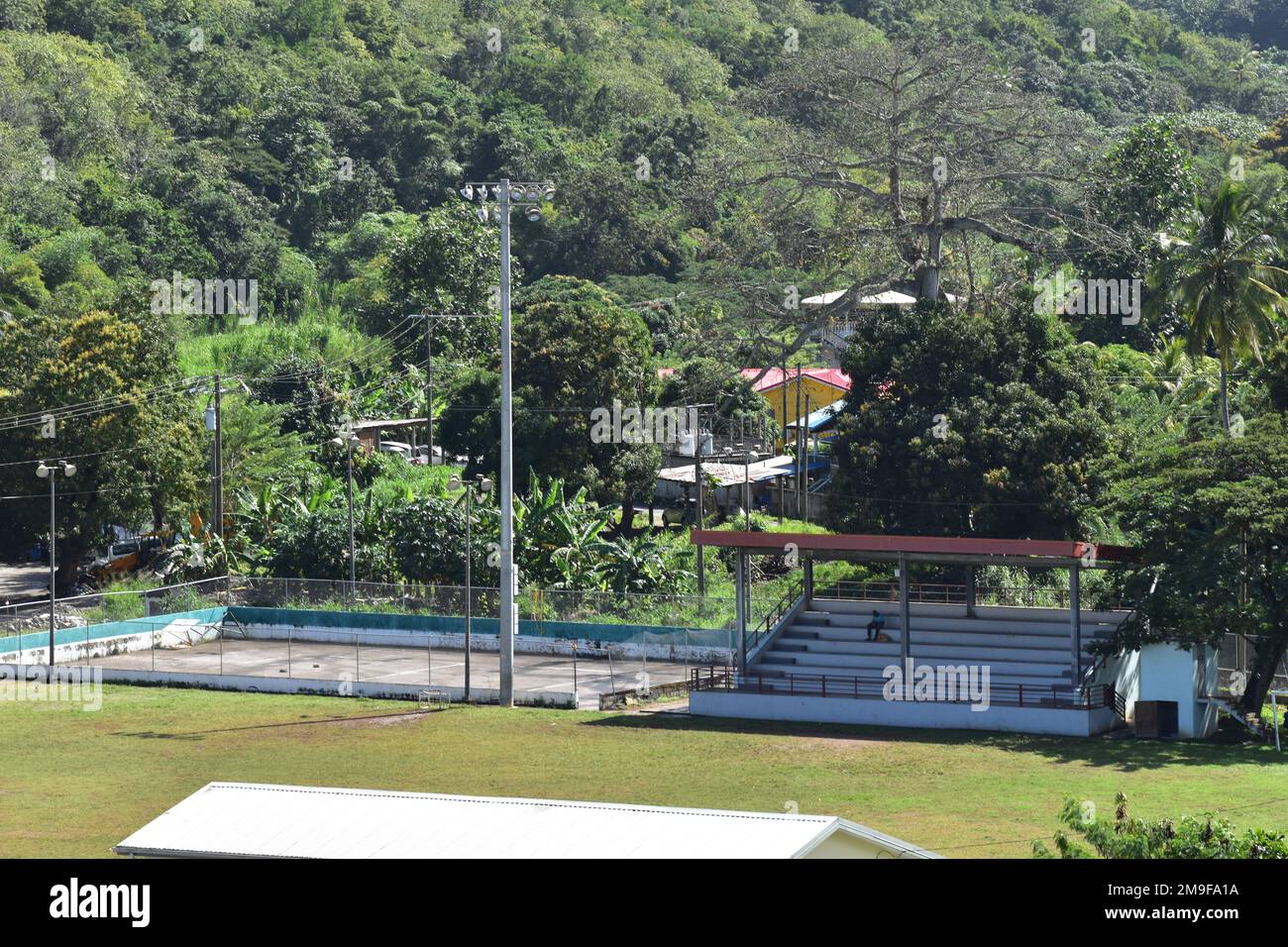 Canaries Playing Field, Canaries, Saint Lucia Stock Photo - Alamy