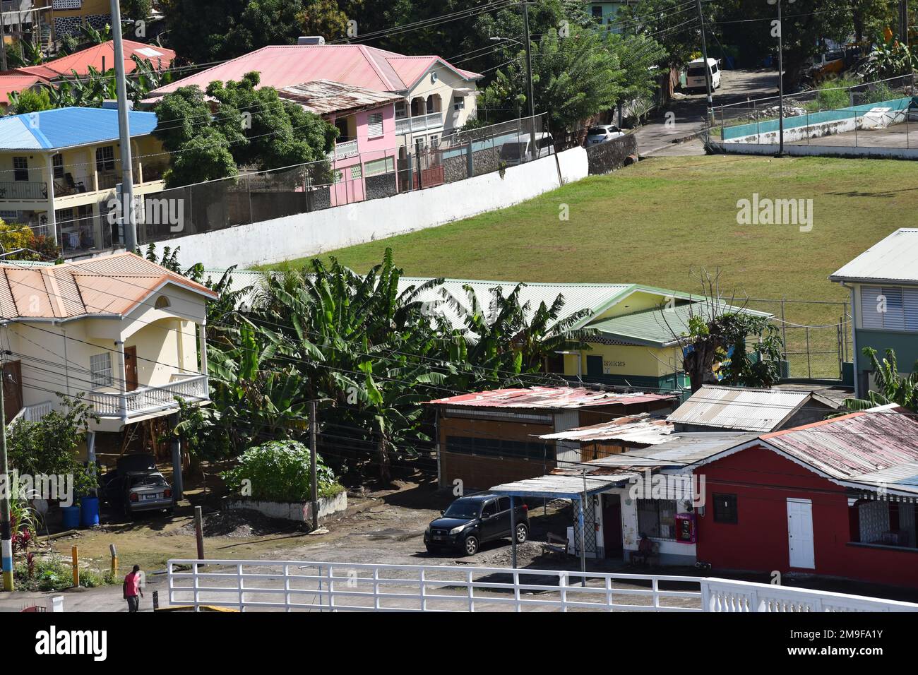 Canaries Playing Field, Canaries, Saint Lucia Stock Photo - Alamy
