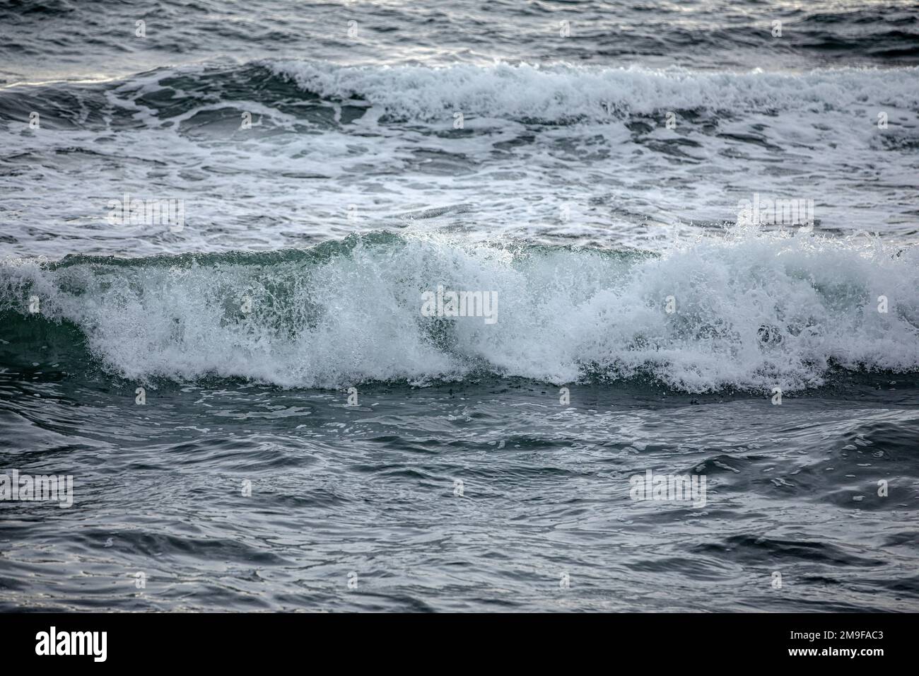 Bubbling waves are seen on the Kadikoy coast of Istanbul as an effect of the southeastern wind ...