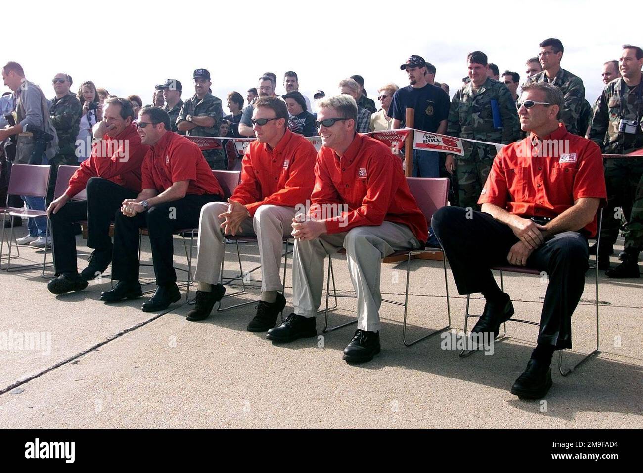 (From left to right) NASCAR drivers Dale Earnhardt, Bobbie Labonte ...