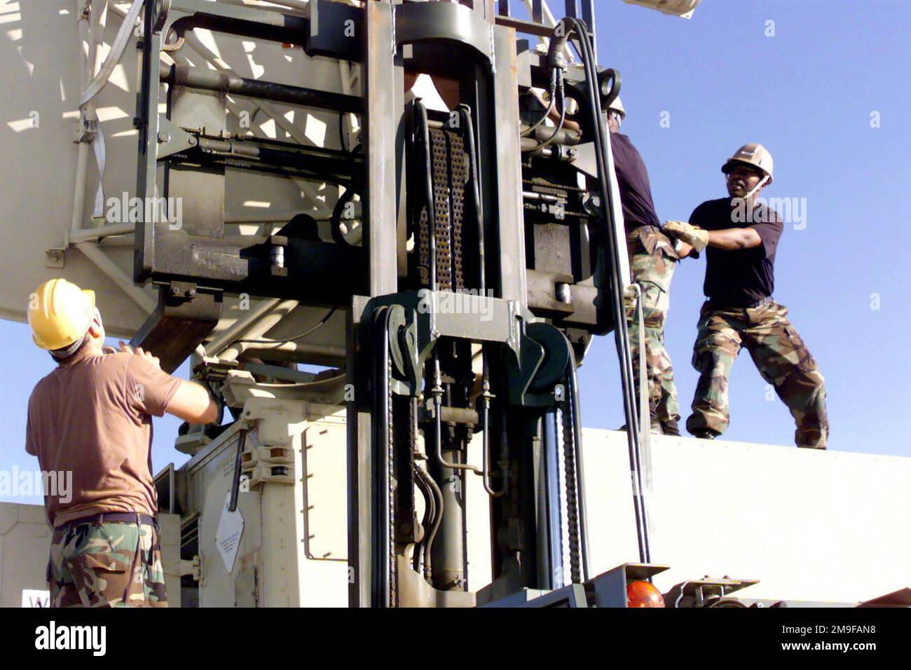 US Air Force members of the 245th Air traffic Control Squadron (ATCS ...