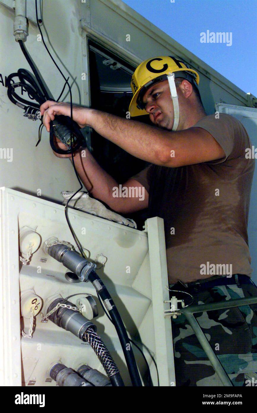 A US Air Force member of the 245th Air Traffic Control Squadron (ATCS ...