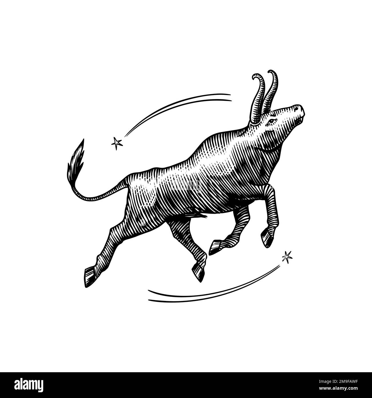 Taurus Zodiac Sign Modern Magic Astrological Symbol Illustration Of Horoscope Boho Design For