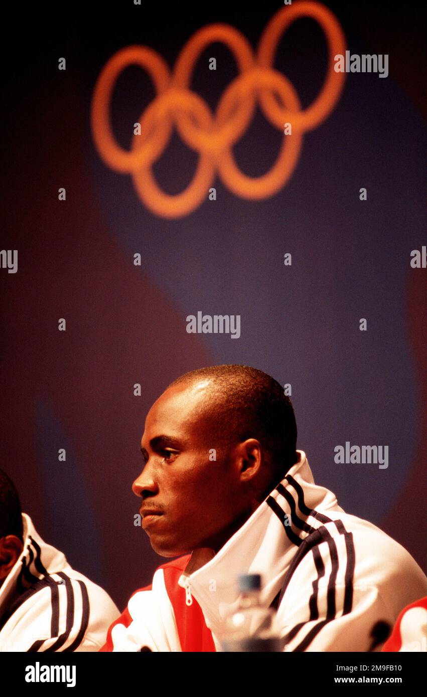 Sitting beneath the Olympic Rings, Orlanda Anderson, 27, a US Army ...