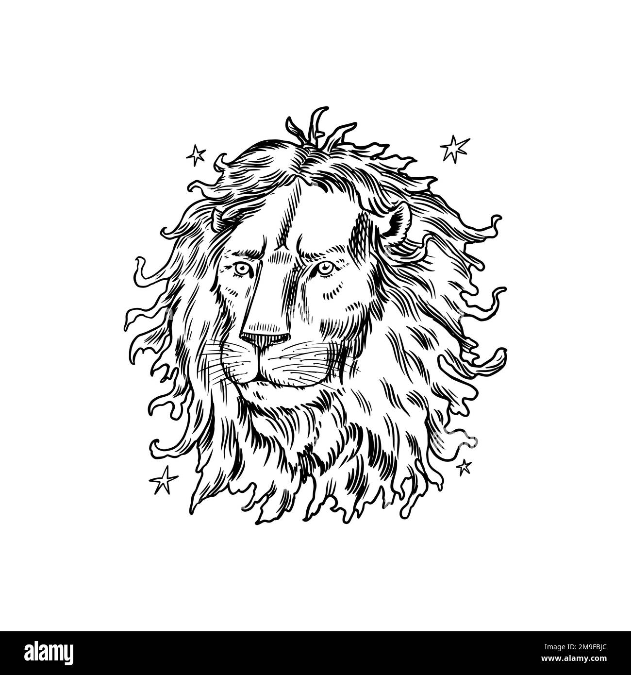 Leo Zodiac Sign Modern Magic Astrological Symbol Illustration Of Horoscope Boho Design For