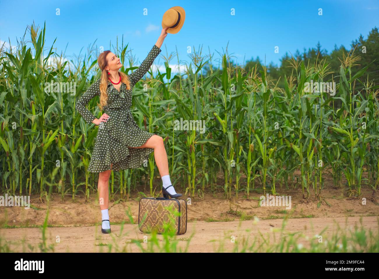 Woman strives for a dream in the top with her hand raised. Concept ...