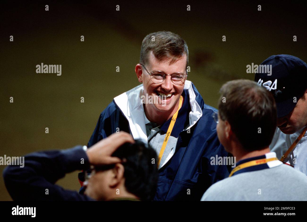 US Army STAFF Sergeant Ken Johnson, of the US Shooting team, smiles ...