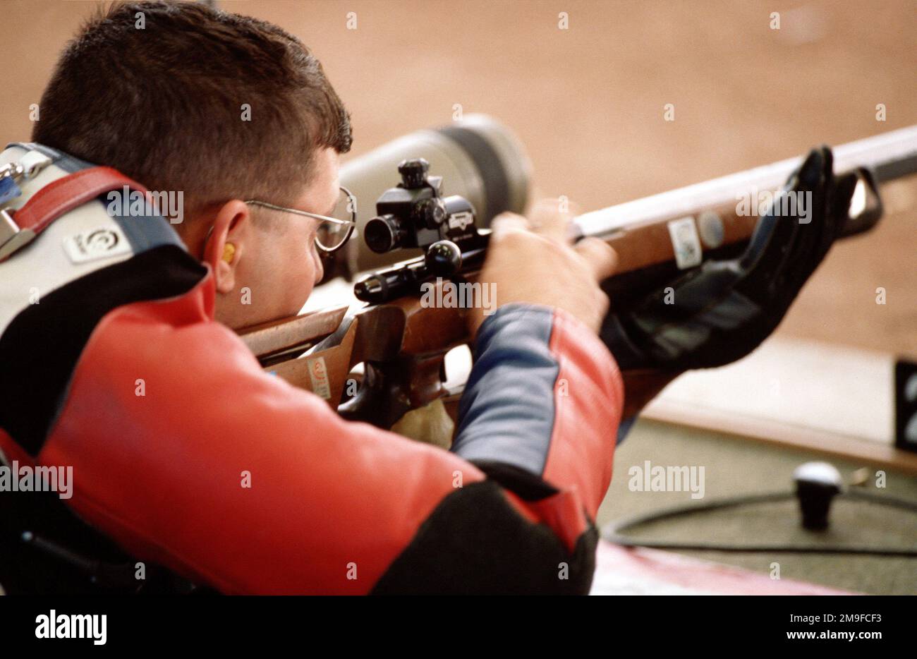 An over the right shoulder, close-up shot of US Army Sergeant First ...