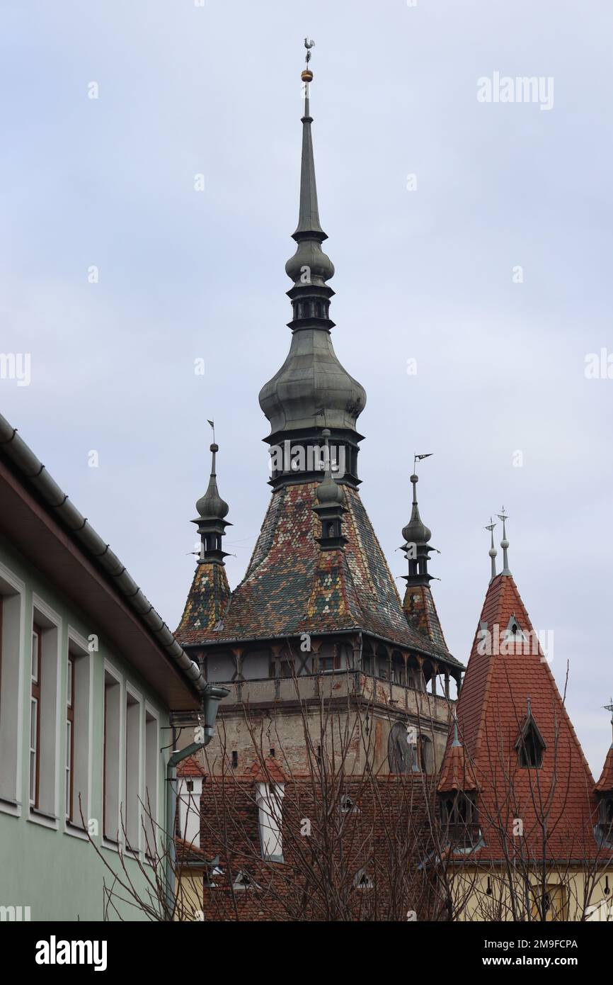 Different angles showing the upper part of the clock tower in ...