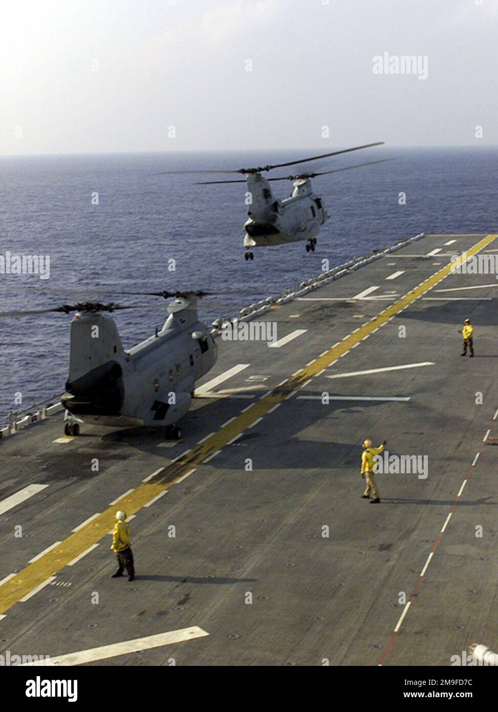 Two USMC CH-46 (Sea Knight) Cargo Helicopters, part of Marine Medium ...
