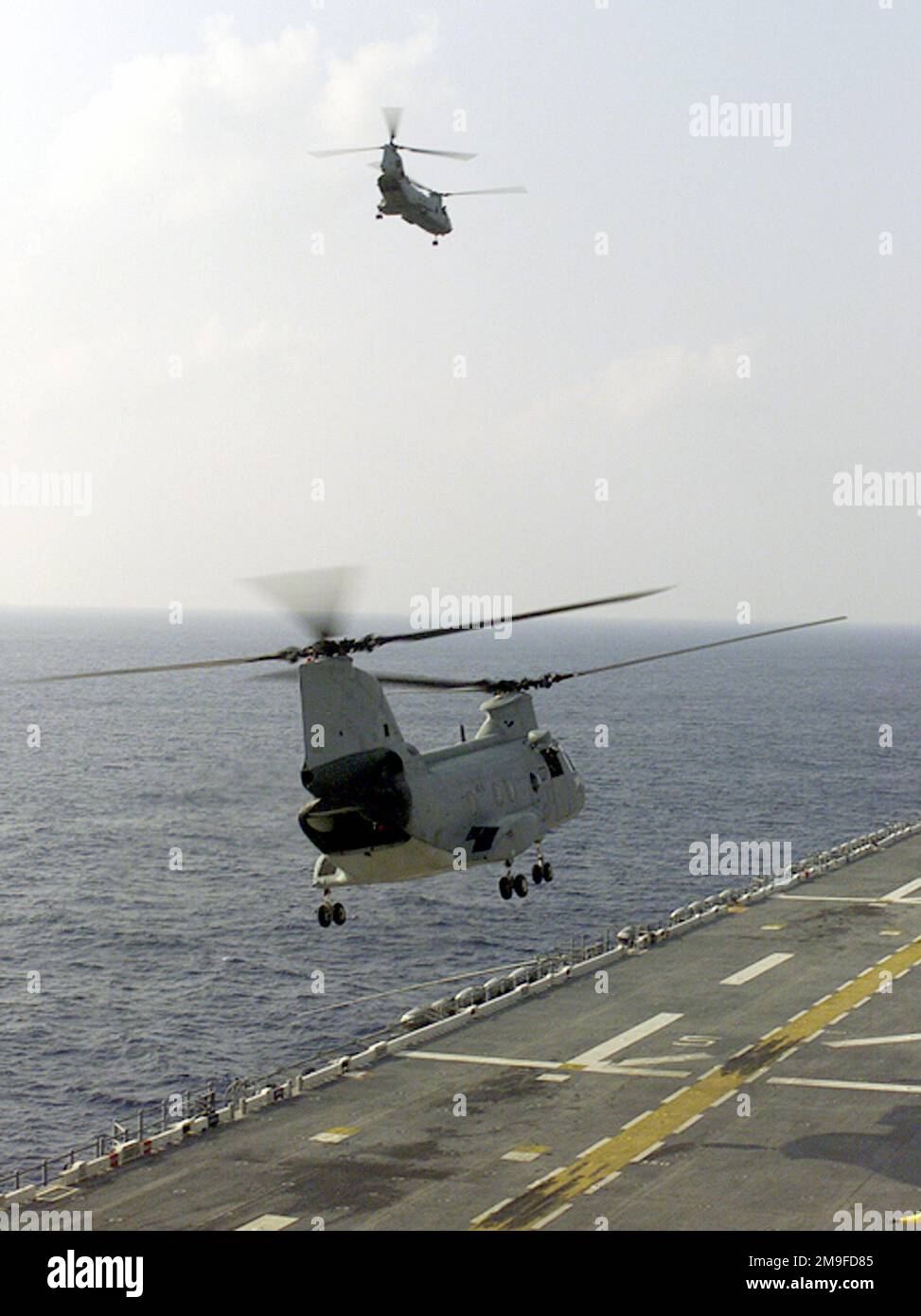 Two USMC CH-46 (Sea Knight) Cargo Helicopters, part of Marine Medium ...