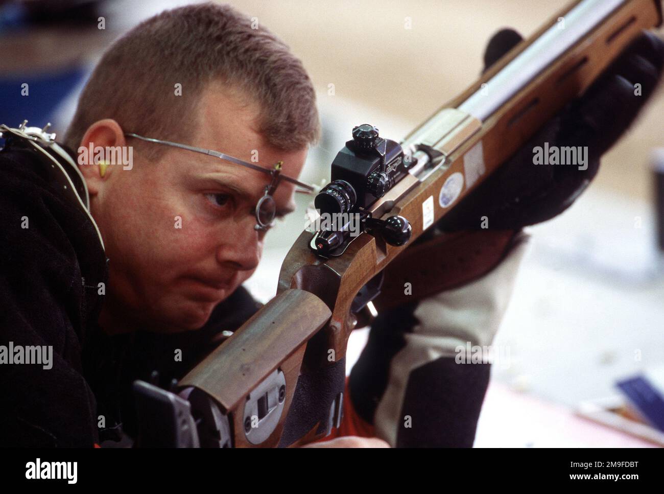 Right side profile, medium close-up of US Army Major Michael Anti as he ...