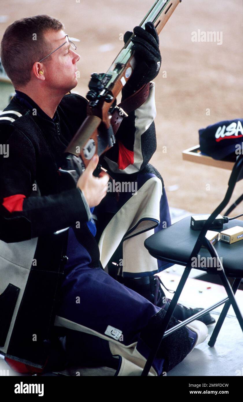 Right side profile, medium shot of US Army Major Michael Anit as he ...