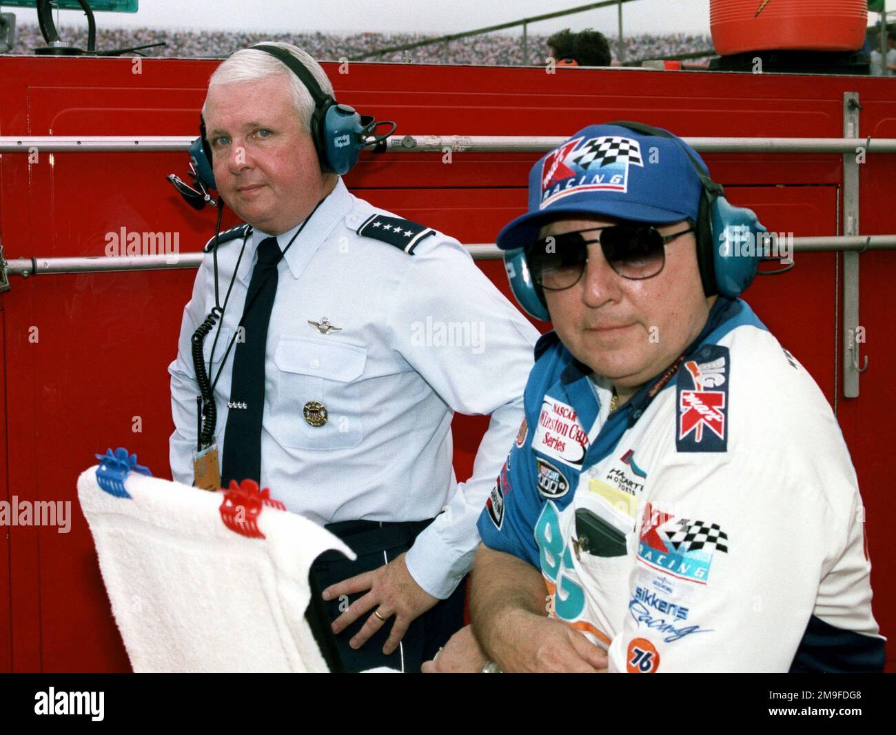 US Air Force General Hal Hornburg enjoys the start of the MBNA 400 ...