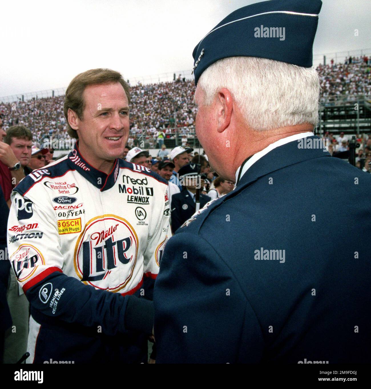 US Air Force General Hal Hornburg meets Nascar driver Rusty Wallace ...