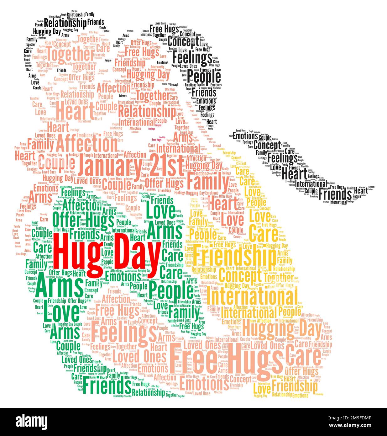 Hug day january 21st word cloud illustration Stock Photo - Alamy