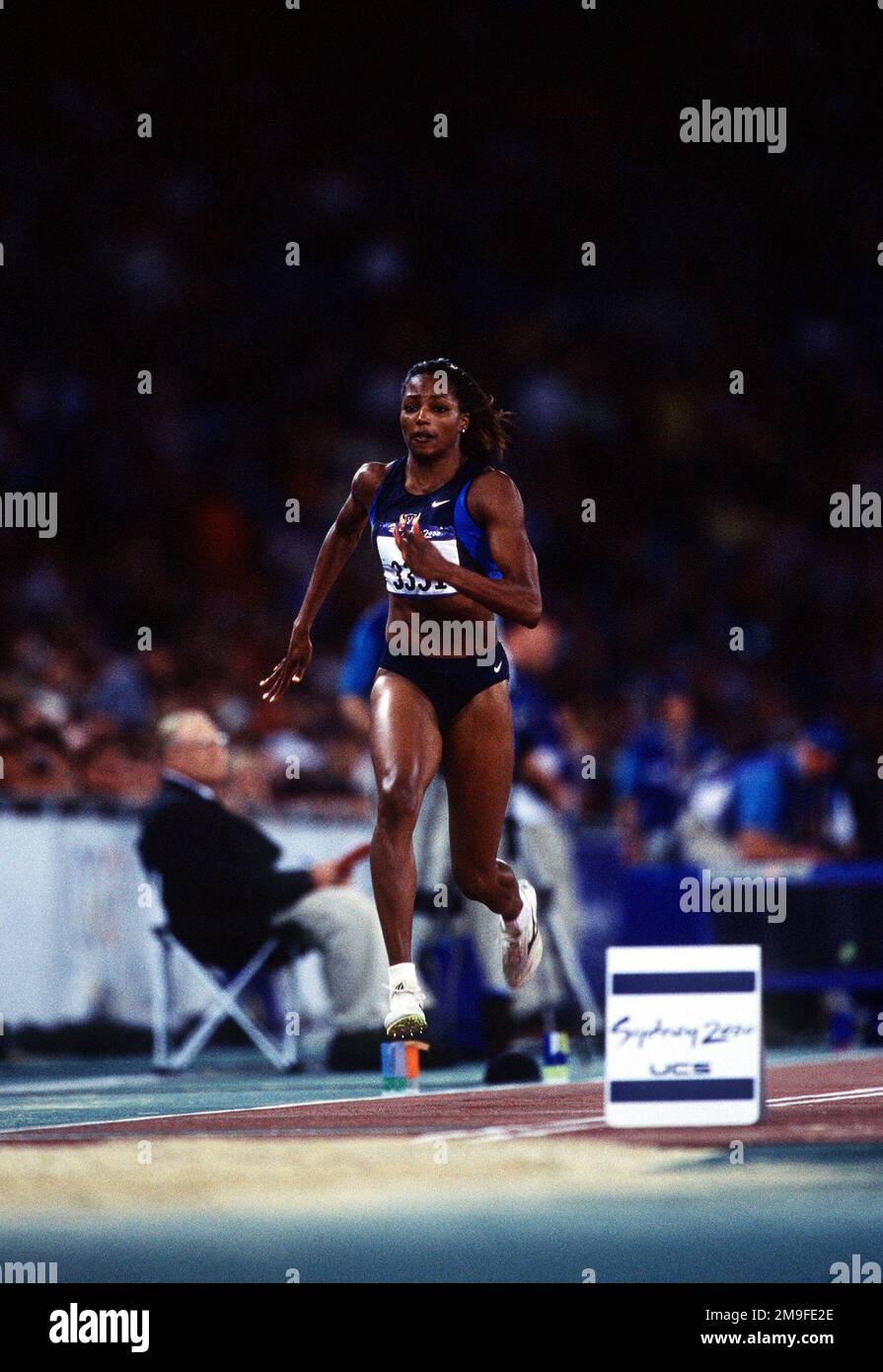 Straight on, medium shot of US Army SPECIALIST Dawn Burrell as she ...