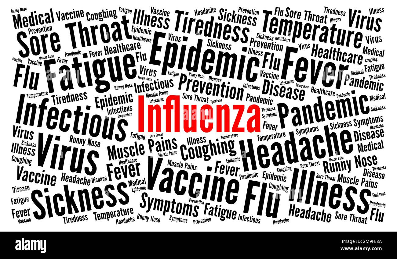 Influenza word cloud concept illustration Stock Photo - Alamy