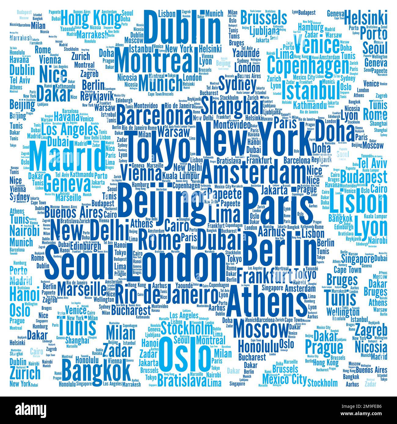 Travel cities destinations word cloud concept Stock Photo - Alamy