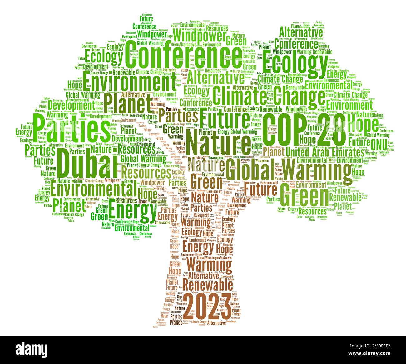 COP 28 in Dubai United Arab Emirates world cloud Stock Photo - Alamy