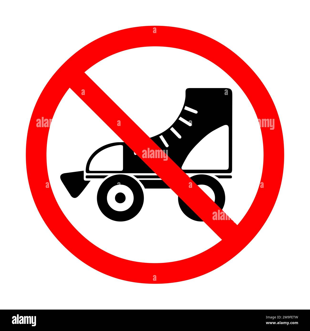 No roller skating sign Stock Photo - Alamy