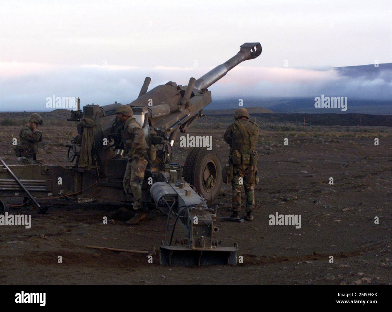 US Marines from 1ST Battalion, 12th Marines, Charlie Company, fire an ...