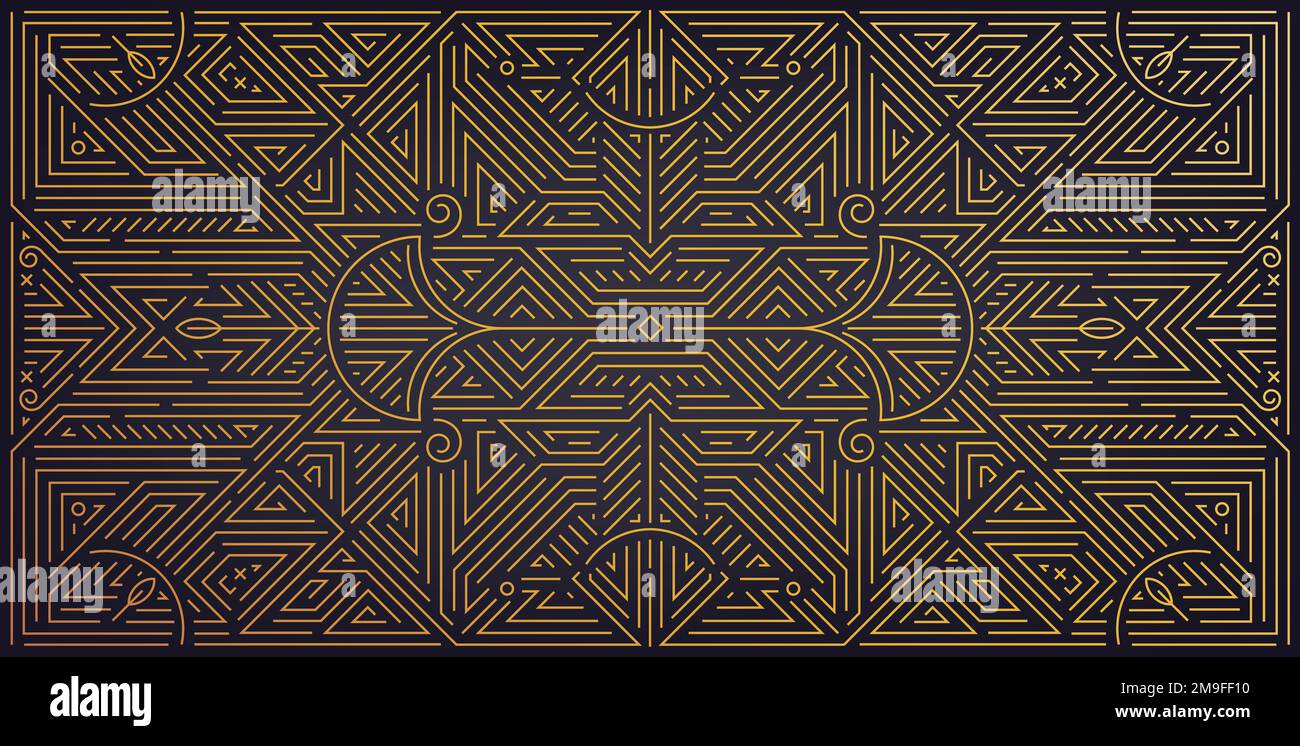 Vector abstract geometric golden background, gatsby style pattern. Art ...