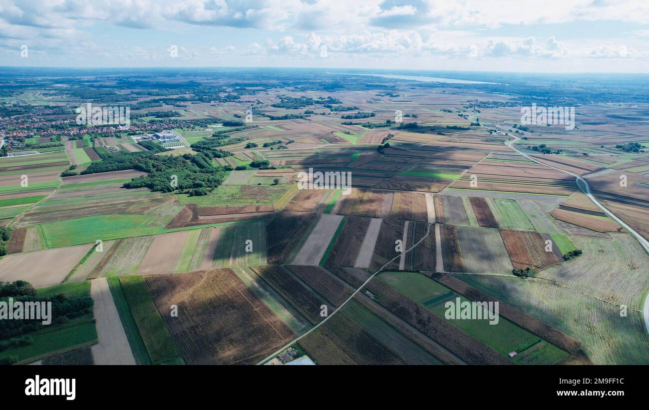An aerial view of farm lands Stock Photo - Alamy