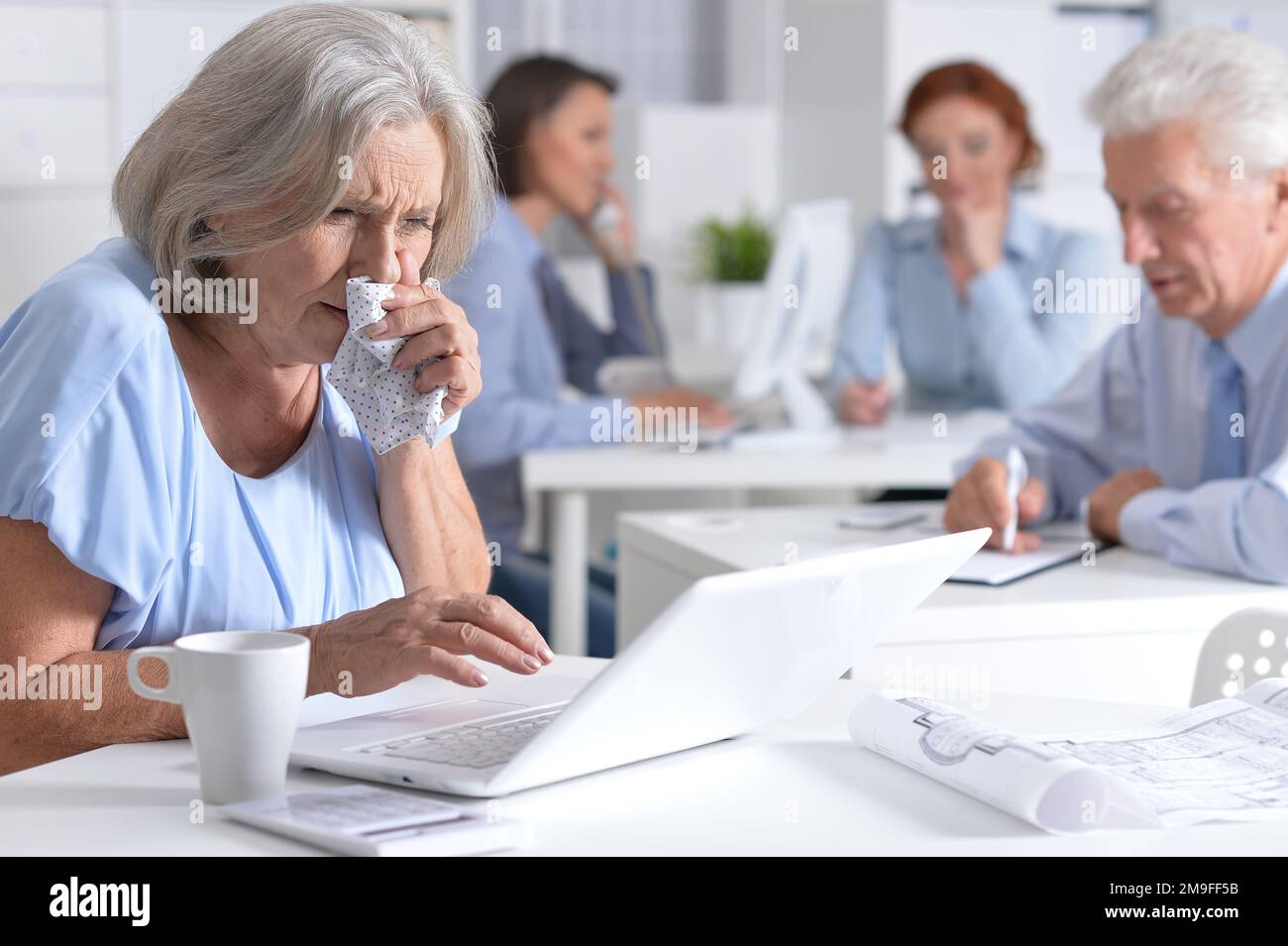 Sick business woman modern laptop hi-res stock photography and images ...