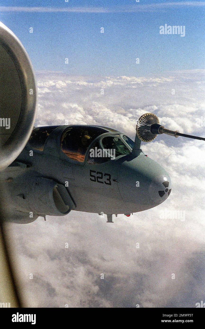 US Navy A-6E "Intruder" preforms an air refueling from a British Royal ...