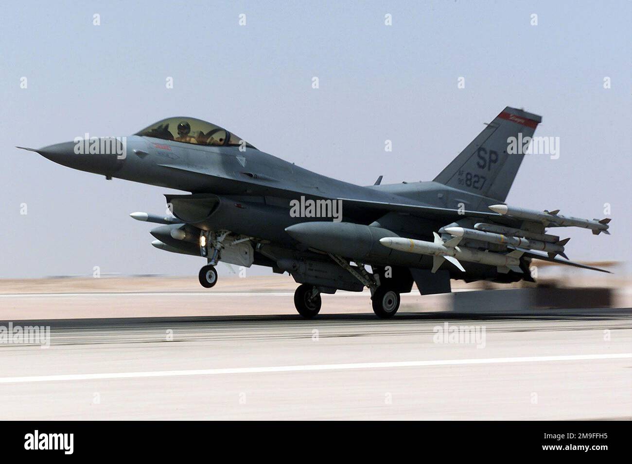 An F-16 Fighting Falcon aircraft lands at Prince Sultan Air Base, Saudi ...