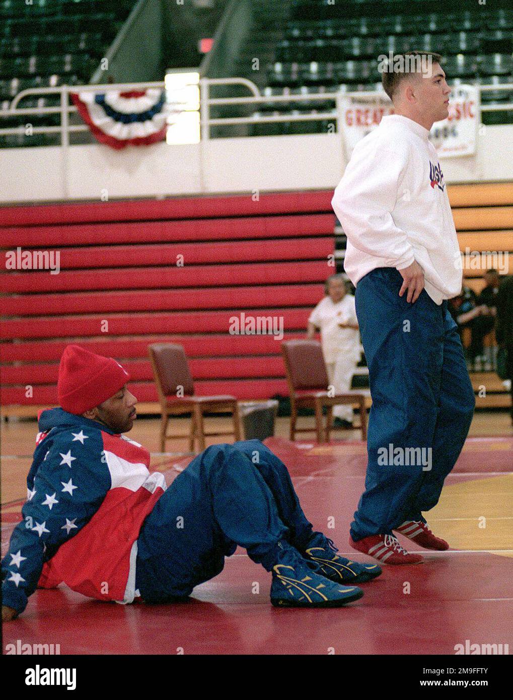 US Marine Sergeant Marcel Cooper, sitting, and Lance Corporal Jacob ...
