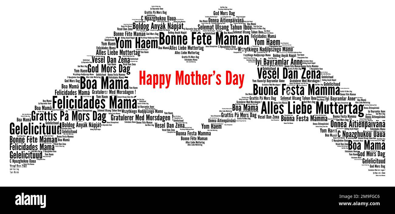 Happy Mother's day word cloud in different languages Stock Photo - Alamy