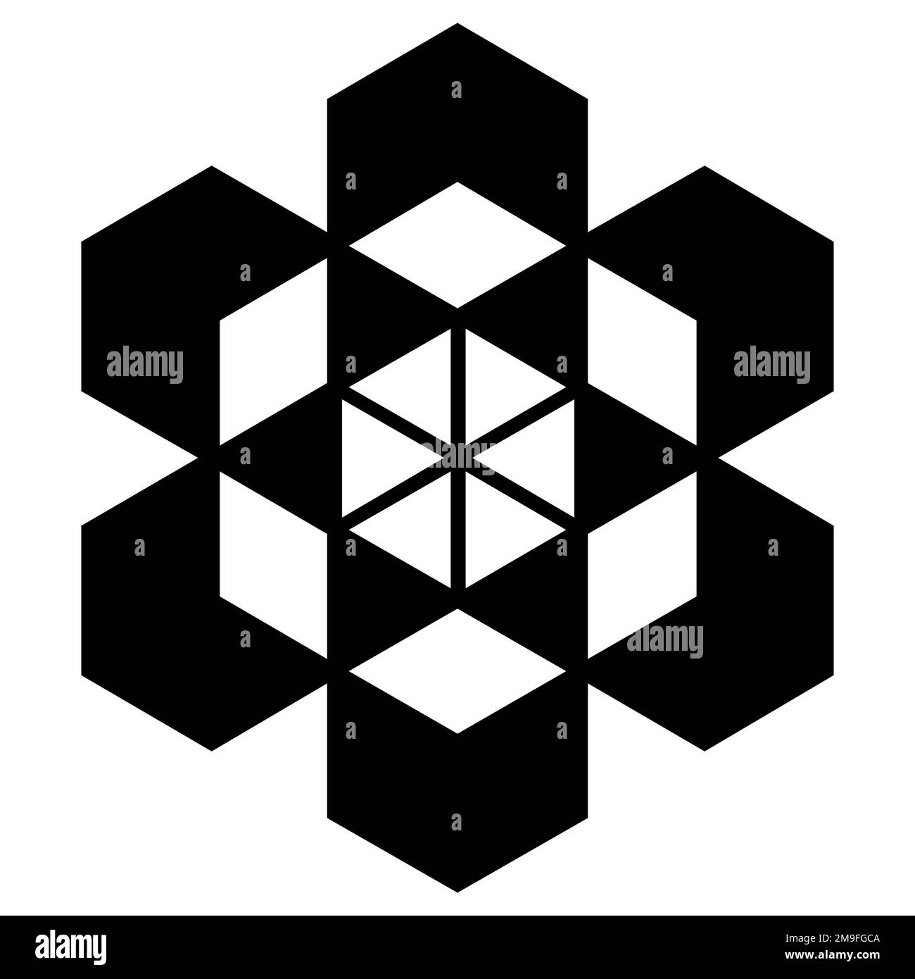 Hexagon symbol icon with a white background Stock Photo - Alamy