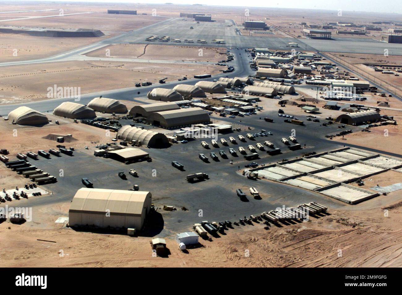 Aerial view of Maintenance City at Prince Sultan Air Base, Saudi Arabia ...