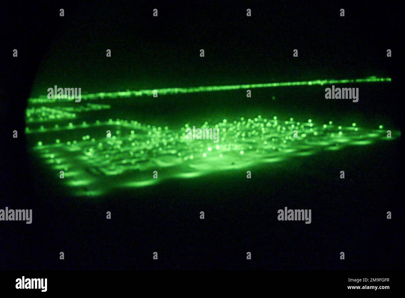 A night scope aerial view of the Coalition Compound at night, at Prince ...