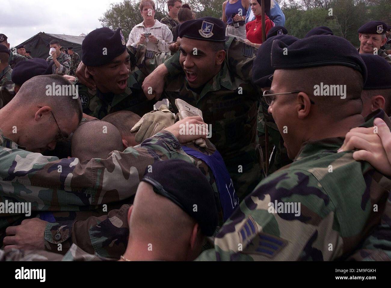 Defenders from Air Combat Command congratulate teammates after ...