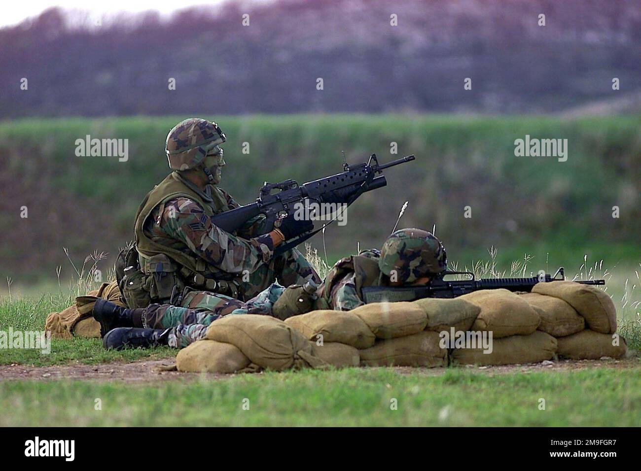 US Air Force AIRMAN First Class Vincent Ouchana (Left), Rifleman, and ...